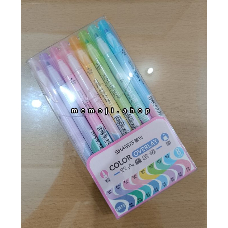 Jual Twin Head Highlighter Color Overlay SHANDS 8pc | Shopee Indonesia