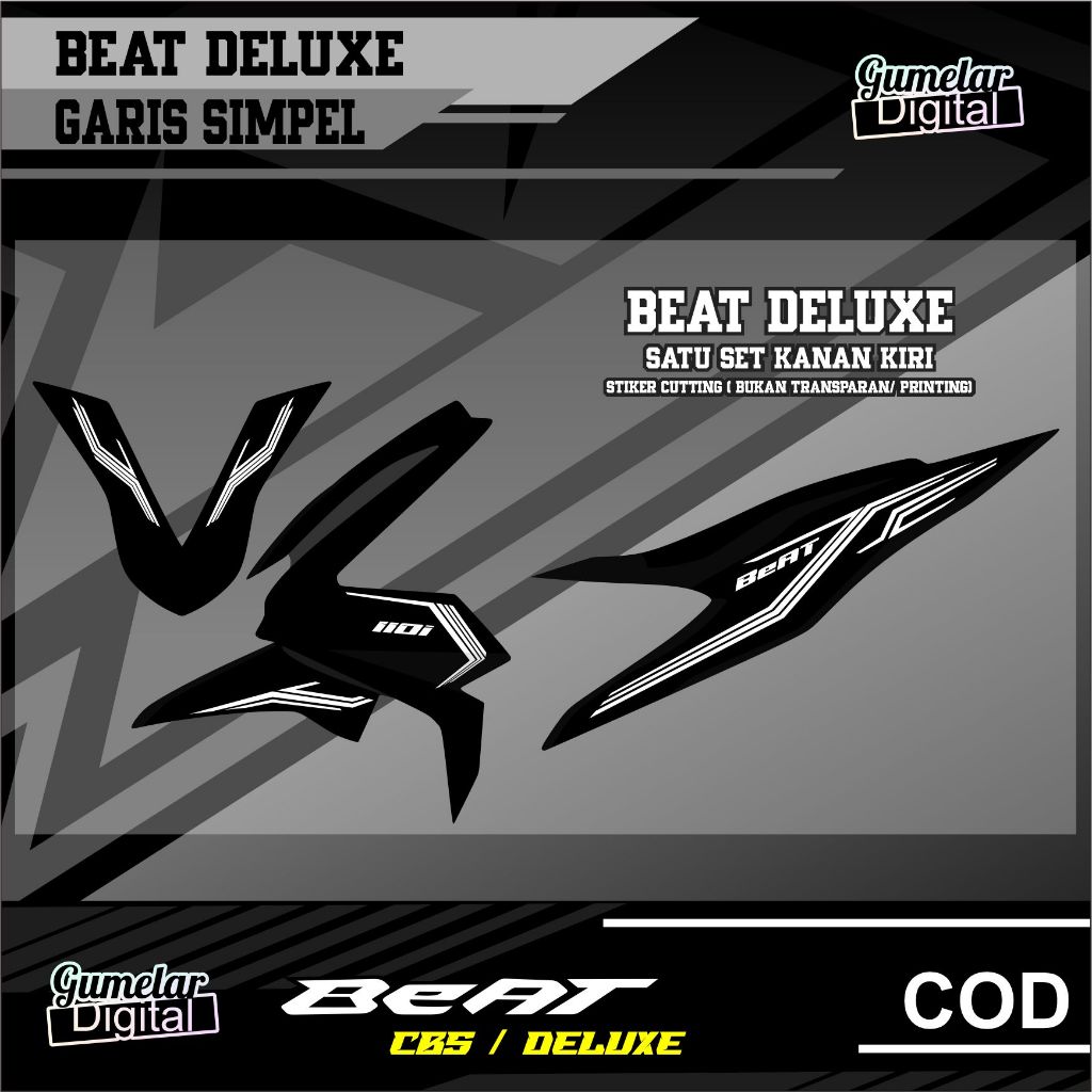 Jual CUTTING STIKER STRIPING HONDA BEAT DELUXE BEAT STREET 2020 2021 ...