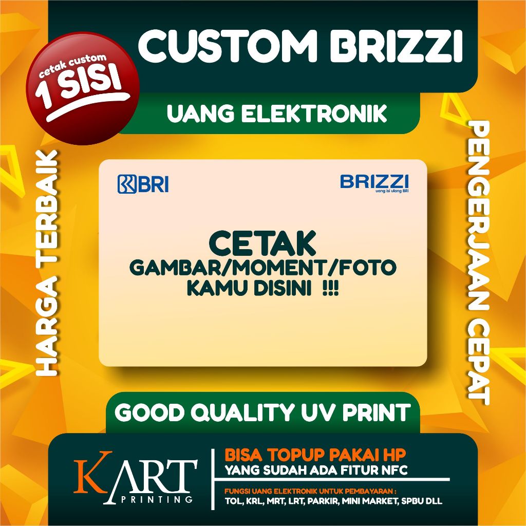Jual Kartu Brizzi Etoll BRI Custom 1 SISI | Brizzi Card Custom BRI ...