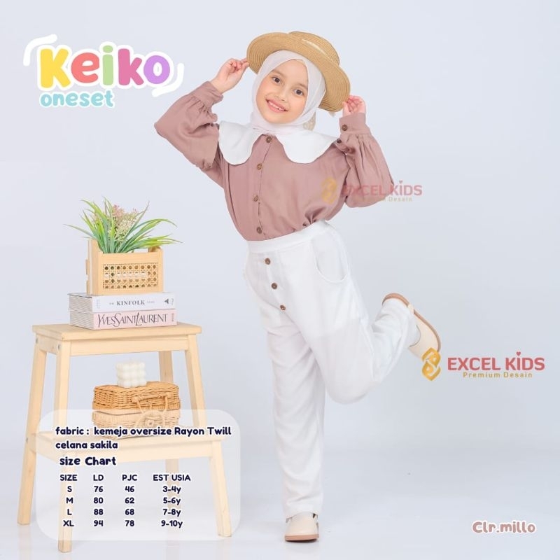 Jual NEW KEIKO Setelan Anak Perempuan 3-10 tahun Ori EXCEL No Hijab ...