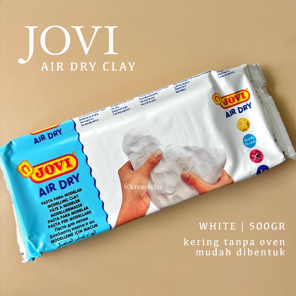 Jual Air Dry Clay JOVI 500gr WHITE - Modelling Clay white - Tanah Liat ...