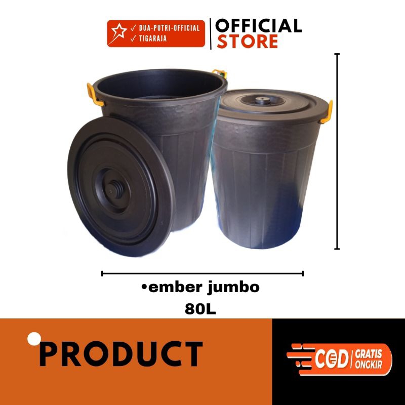 Jual EMBER PLASTIK BESAR JUMBO 80 LITER RML/POLARIS ASLI,EMBER BESAR+TUTUP TEBAL | Shopee Indonesia