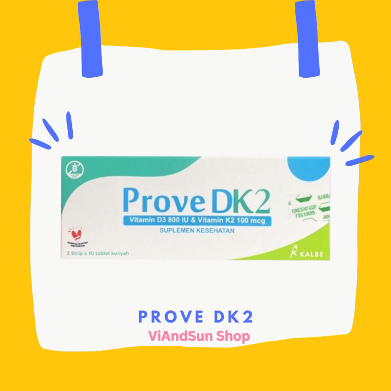 Jual Prove DK2 Isi 30 Tablet Prove DK Vitamin D3 800 IU & Vitamin K2 100mcg - Kalbe | Shopee ...