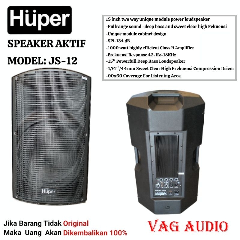 Jual SPEAKER AKTIVE HUPER JS-12 ORIGINAL GARANSI RESMI JS12 | Shopee Indonesia