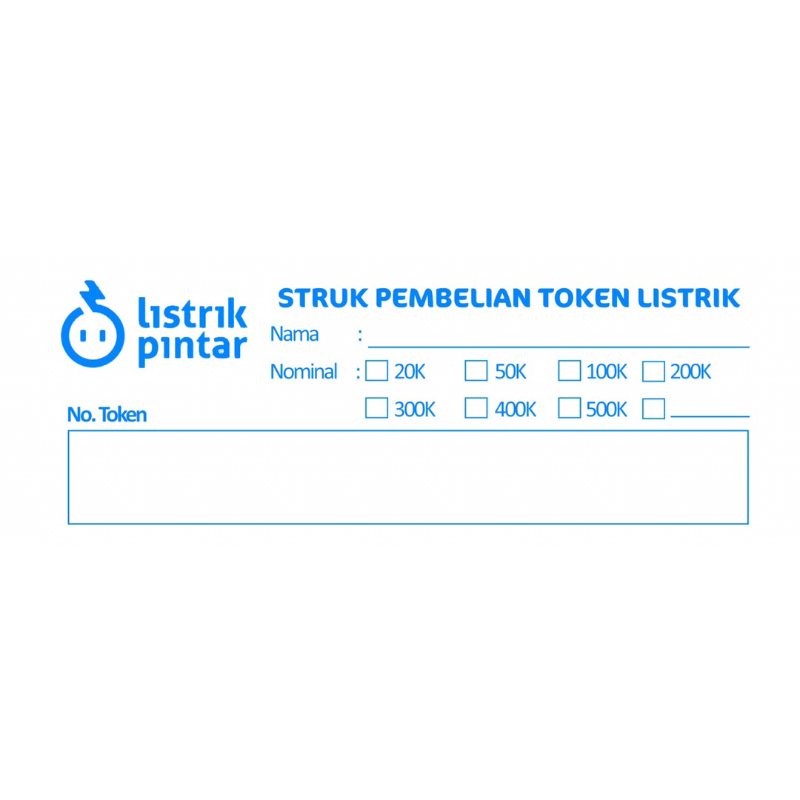 Jual Nota Pembelian Struk Token Listrik 1 Ply Isi 50 Lembar Hvs ...