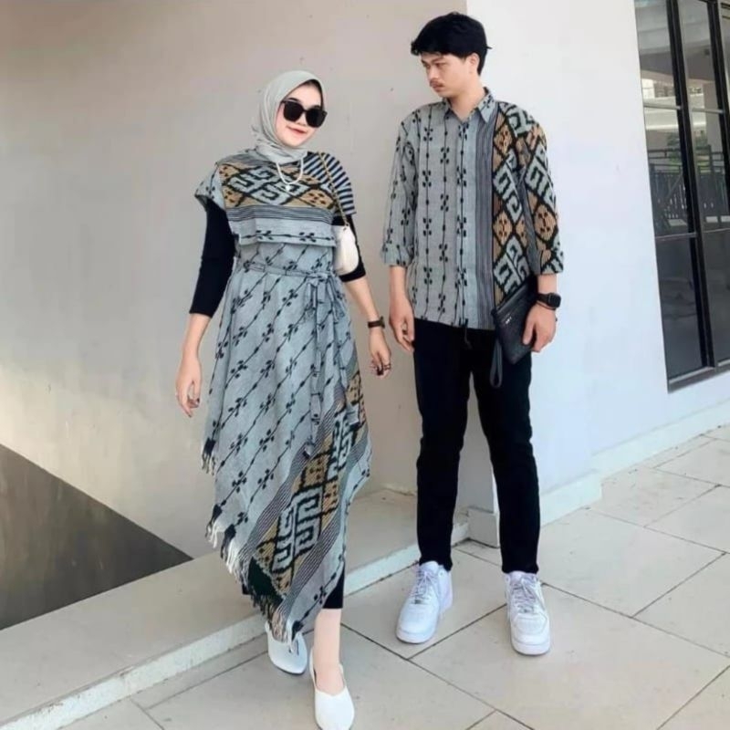 Jual ADA STOCK - SET BAJU COUPLE TENUN BAJU KONDANGAN DRESS SASHI VESYA ...