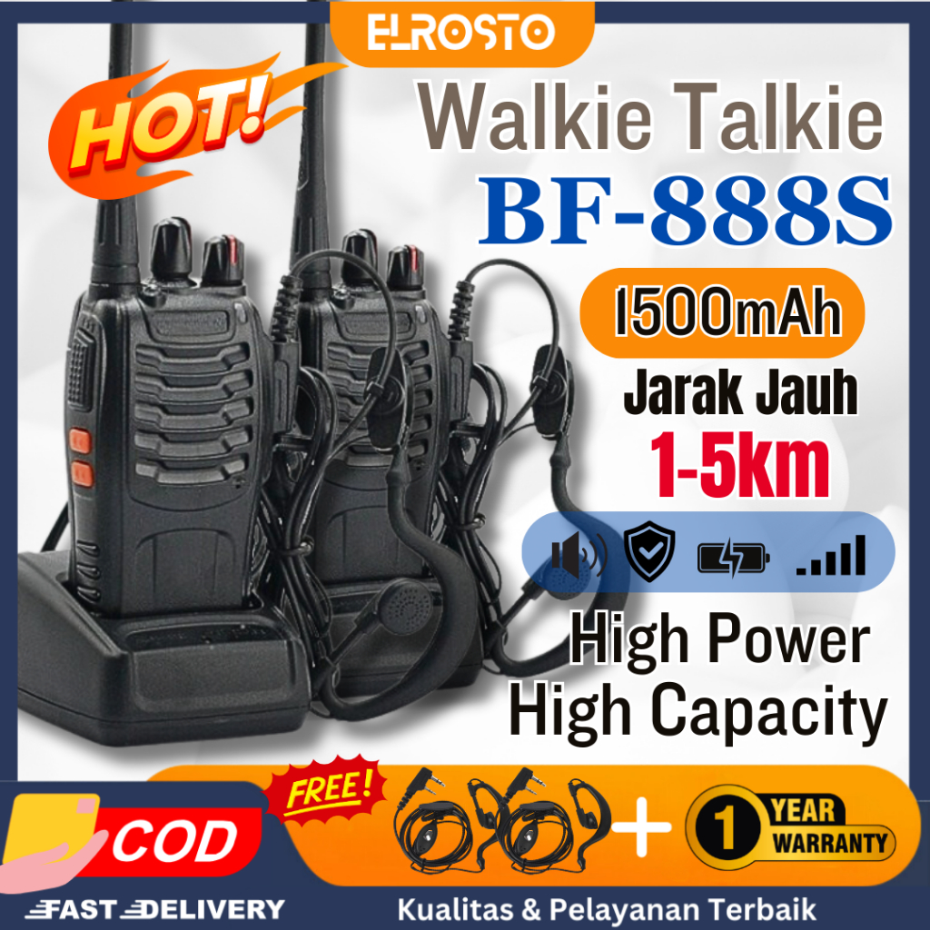 Jual ELROSTO HT BF 888S / Handy Talky Radio HT/ Handy Talky Satu Pasang/ Dua Pasang | Shopee ...