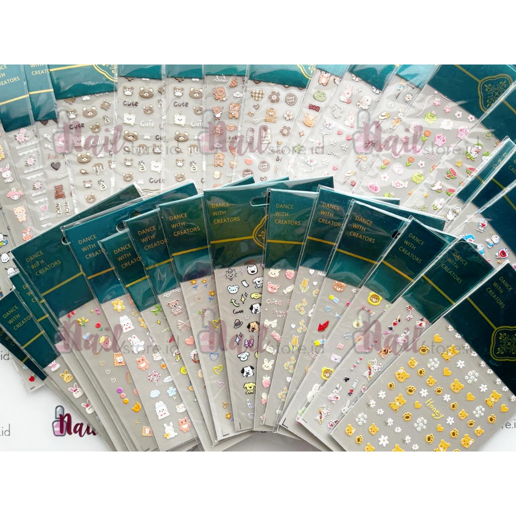 Jual (PART.07) (NEW DESIGN STICKER 2024) 1pcs Nail Sticker 5D nail ...