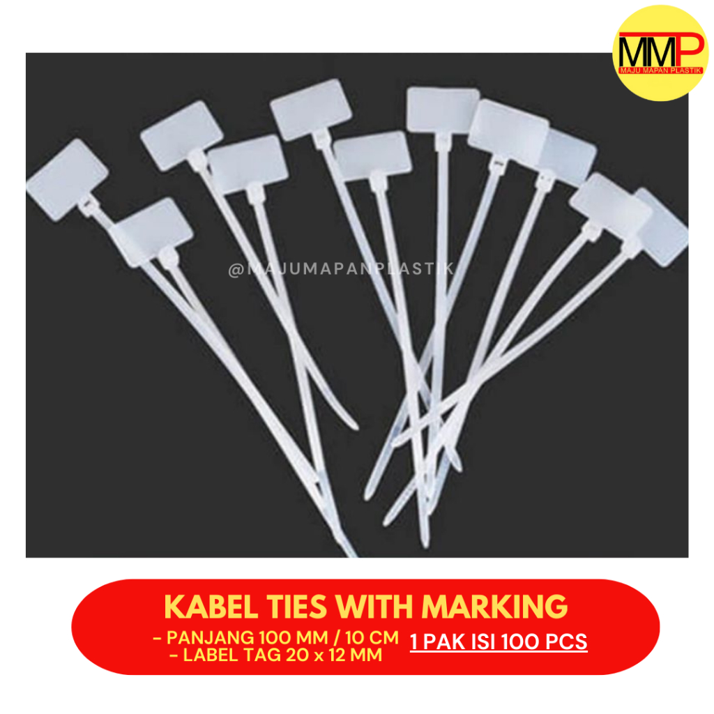 Jual Tag Name Kabel Ties Marking Label / Pengikat Kabel Tag 100mm ...
