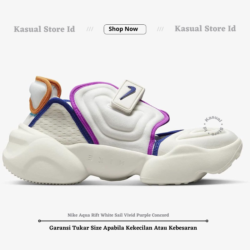 Jual Sepatu Snekers Nike Aqua Rift White Sail Vivid Purple Concord ...