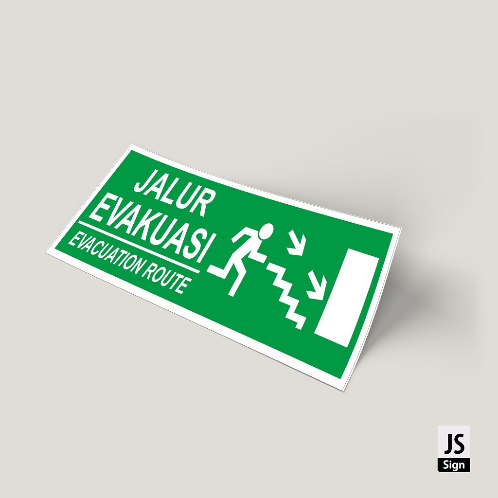 Jual STICKER K3 SAFETYSIGN ARAH EVAKUASI TANGGA KANAN | Shopee Indonesia