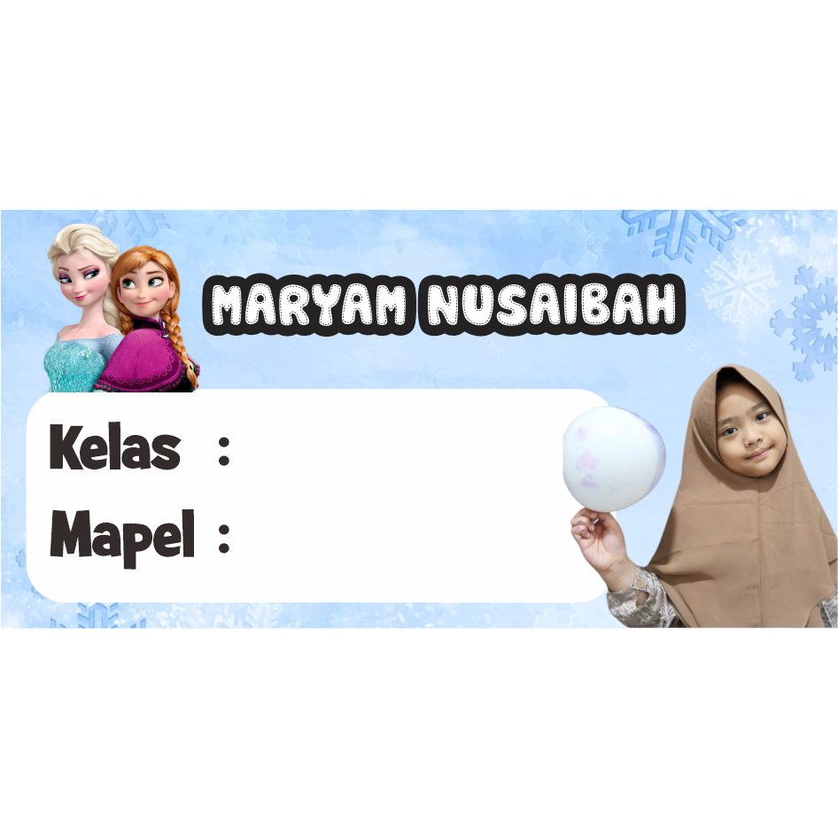 Jual Stiker Mata Pelajaran Stiker Mapel Custom Nama dan foto Motif ...