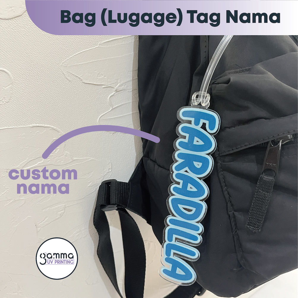 Jual Custom Luggage Tag Acrylic UV Print Nama / Gantungan Koper Name ...