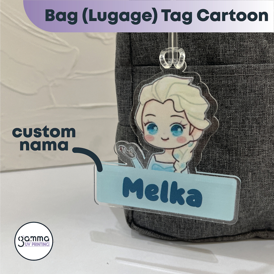 Jual Custom Luggage Tag Acrylic UV Print / Gantungan Koper Nama Akrilik ...