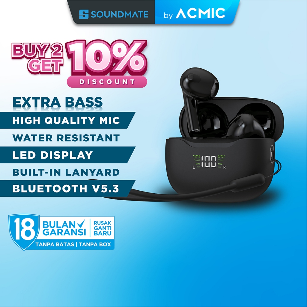 Jual ACMIC SOUNDMATE TWS D01 True Wireless Bluetooth Earphone Mini ...