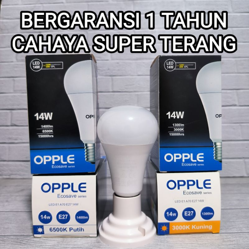 Jual LAMPU LED BULB OPPLE ECOSAVE 7W 9W 12W 14W WARNA PUTIH 6500K SNI GARANSI 1 TAHUN | Shopee ...