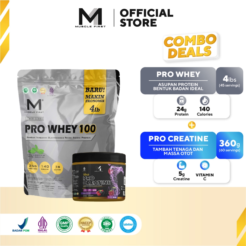 Jual [BUNDLE] MUSCLE FIRST Whey 100 4lbs + Creatine 360gr Suplemen ...