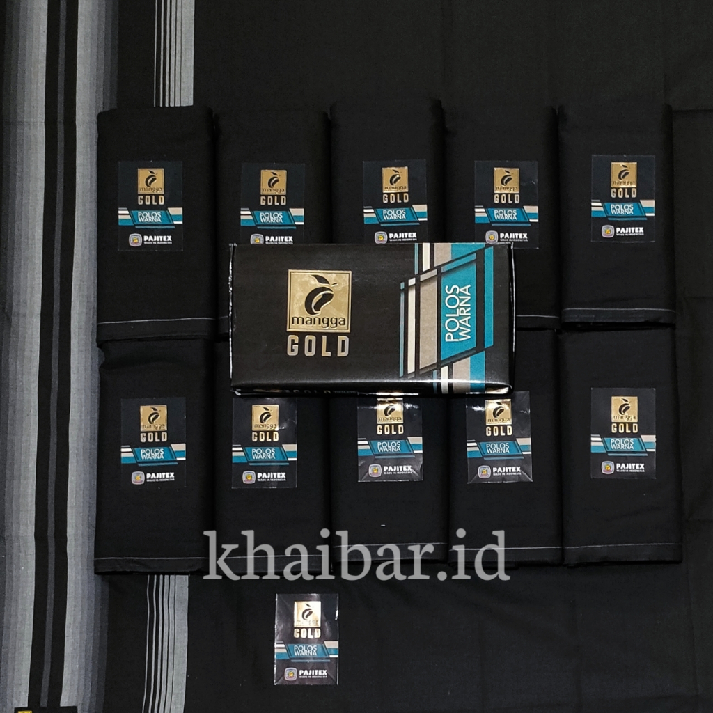 Jual SARUNG MANGGA GOLD HITAM POLOS NON TUMPAL SARUNG POLOS HITAM ...