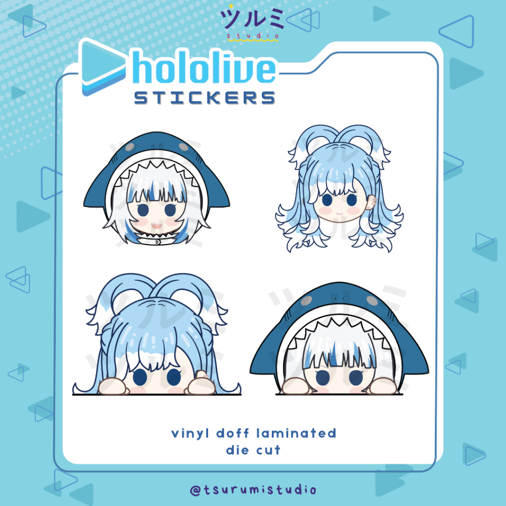 Jual Hololive Kobo Kanaeru & Gawr Gura Peeking Peeker Chibi Sticker ...