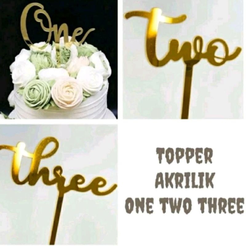 Jual Topper one warna gold | topper kue ultah tulisan one | topper ...