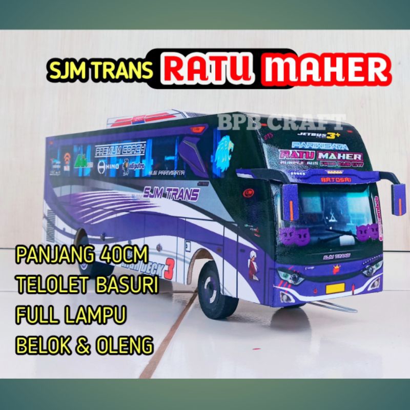 Jual Mainan miniatur bus basuri telolet sjm trans ratu maher | Shopee ... Jual Mainan miniatur bus basuri telolet sjm trans ratu maher | Shopee ...