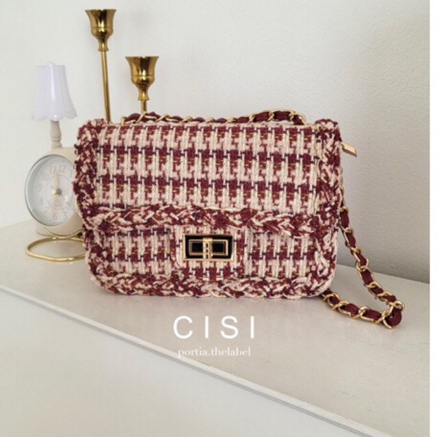 Jual Cisi Bag by Portia - Tas Tweed Slingbag Shoulder Bag Tas Bahu ...
