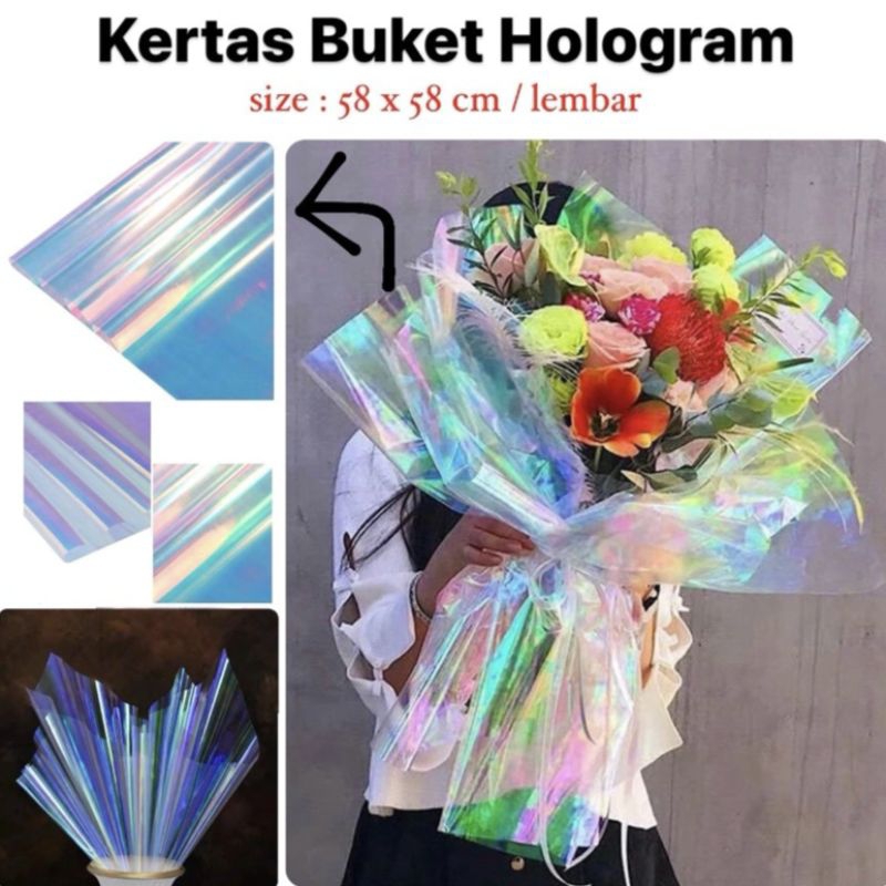 Jual Kertas Buket HOLOGRAM / Hologram Paper | Shopee Indonesia
