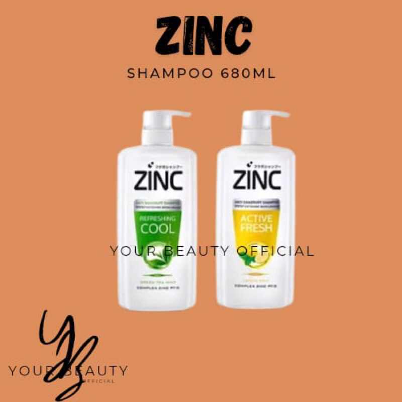 Jual ZINC SHAMPOO ACTIVE FRESH/REFRESHING COOL 680ML PUMP | Shopee ...