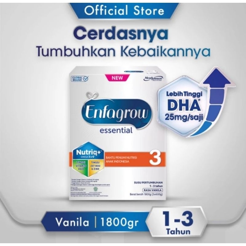 Jual ENFAGROW ESSENTIAL 3 SUSU SUSU FORMULA 1-3 TAHUN 1800GR | Shopee ...