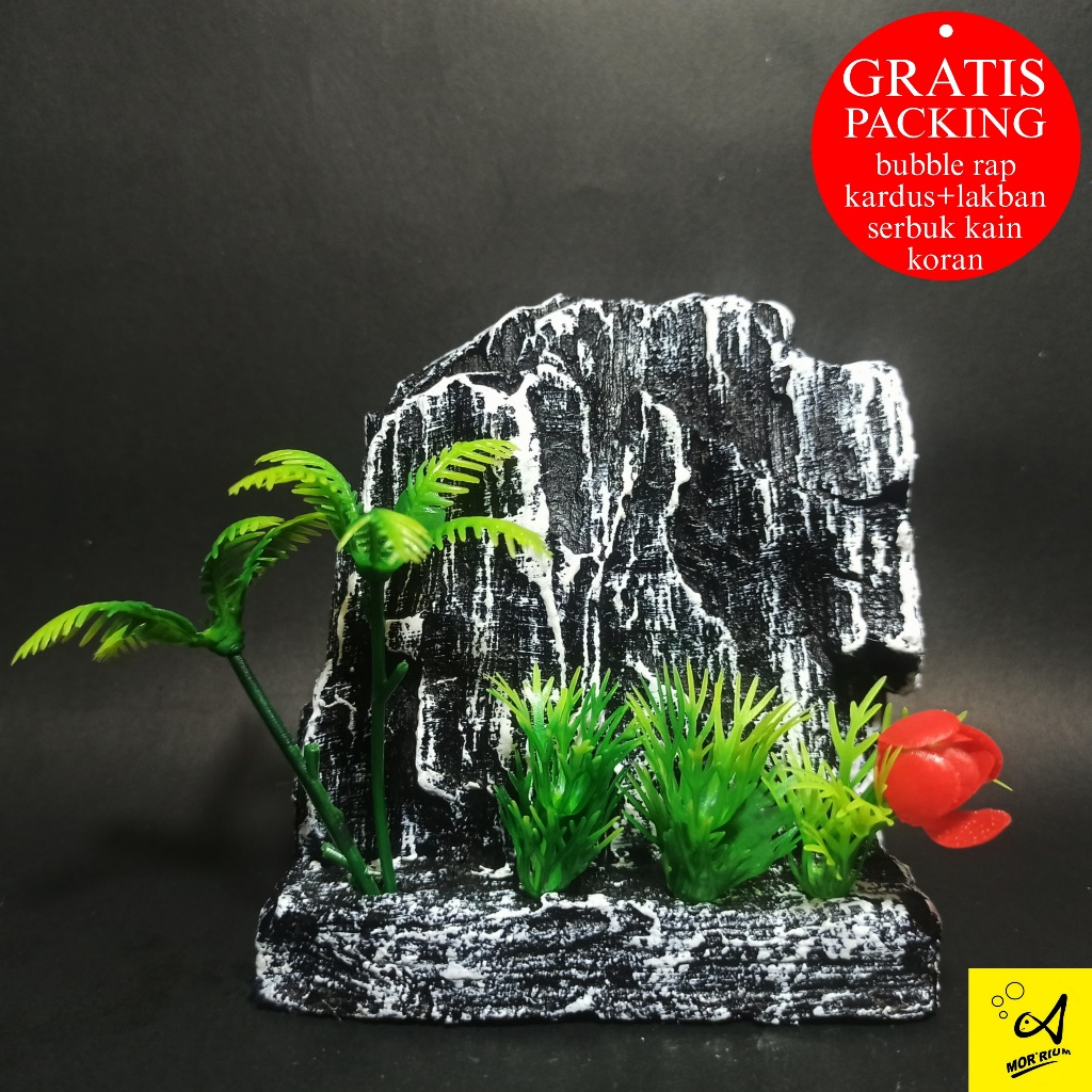 Jual Dekorasi Aquarium Batu Buatan ( MODEL B ) Unik Hiasan Aquarium Tebing Batu Aquascape ...