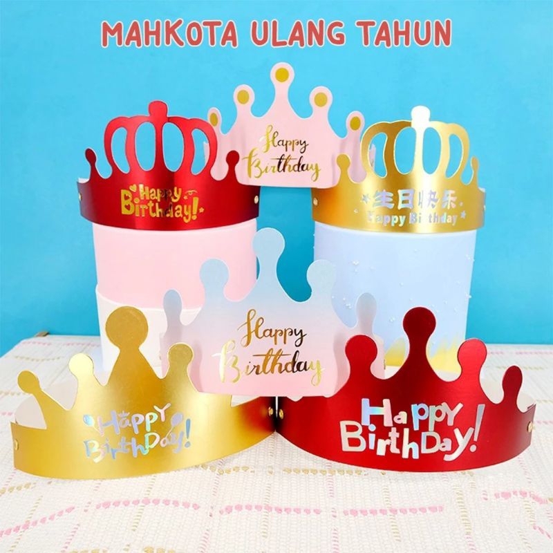 Jual Topi Mahkota Ulang Tahun Anak-anak Karton Emas Dewasa Dekorasi ...