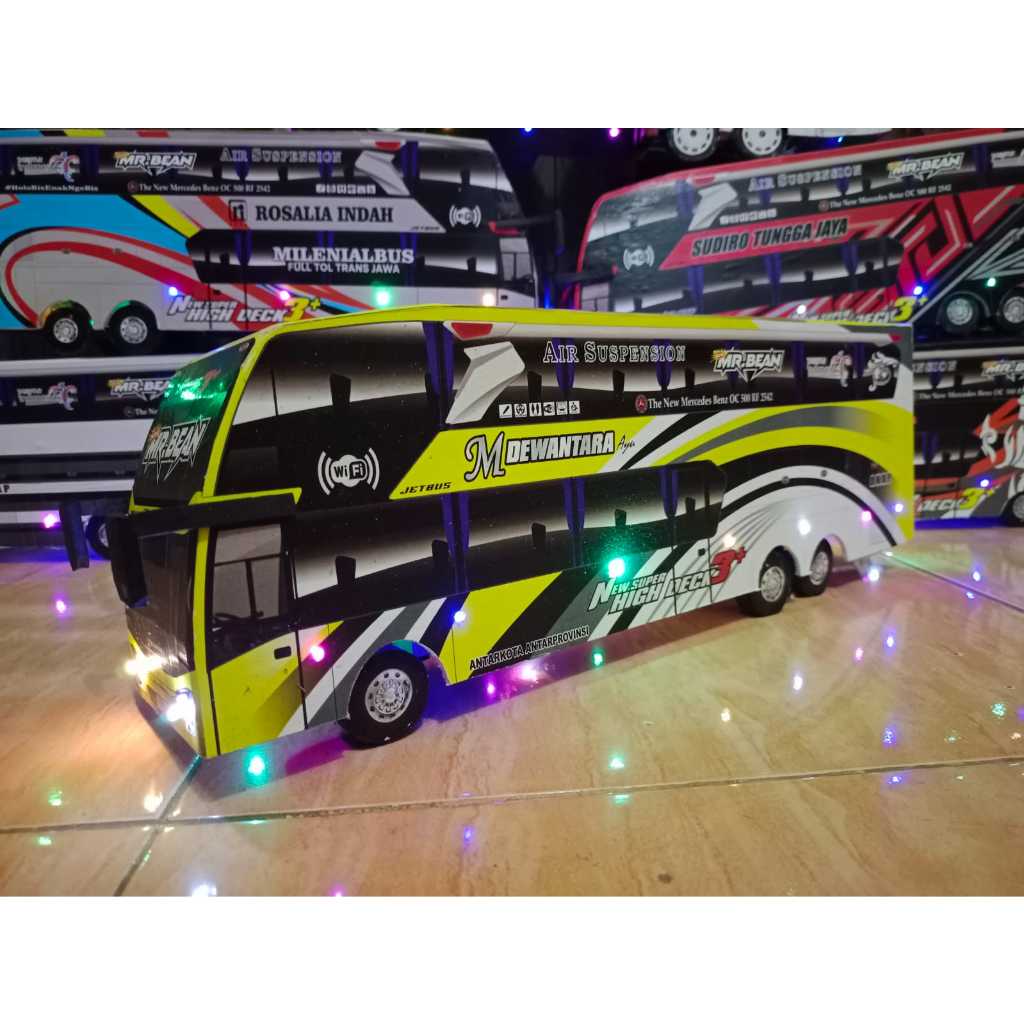 Jual Mainan Miniatur Bus Telolet Basuri Full Lampu | Shopee Indonesia