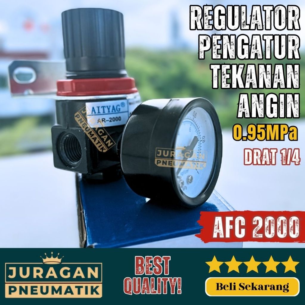Jual REGULATOR PENGATUR TEKANAN ANGIN KOMPRESOR UDARA DRAT 1/4 IN ...