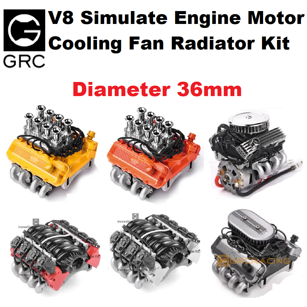 Jual GRC F76 SOHC V8 Scale Engine Kit Heat Sink Cooling Fan GRC/G164AS ...