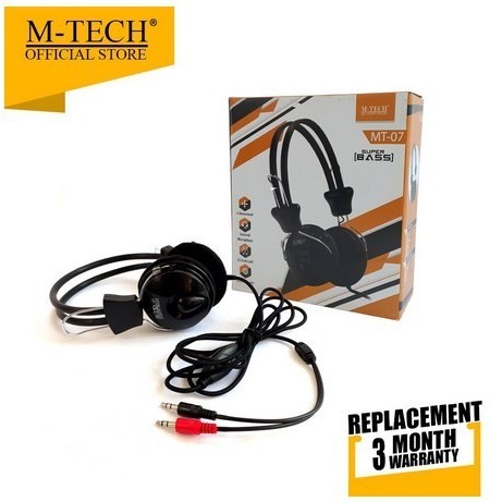Jual Headset m-tech wired 3.5mm mic audio stereo mt-07 for pc laptop ...