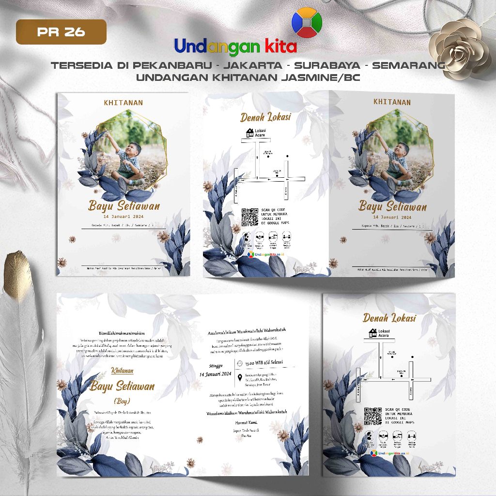 Jual Undangan Khitanan Softcover Jasmine / BC Undangan Kita Jakarta ...