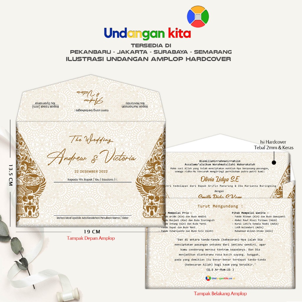 Jual Undangan Pernikahan Amplop Hardcover Landscape Premium Undangan ...