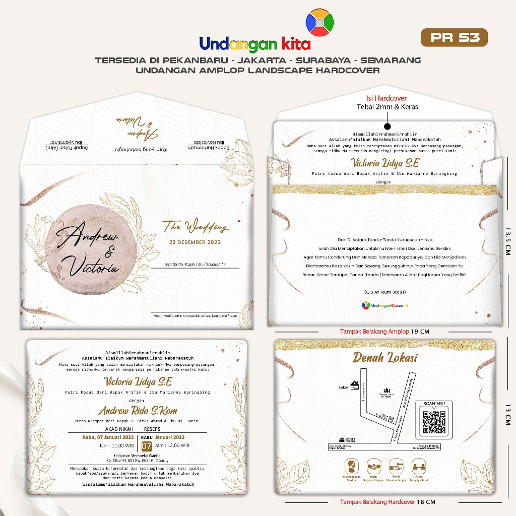 Jual Undangan Pernikahan Amplop Hardcover Landscape Premium Undangan ...