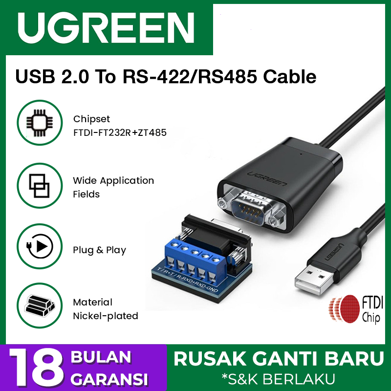 Jual UGREEN USB 2.0 To RS-422/RS485 Adapter Cable 1.5M | Shopee Indonesia