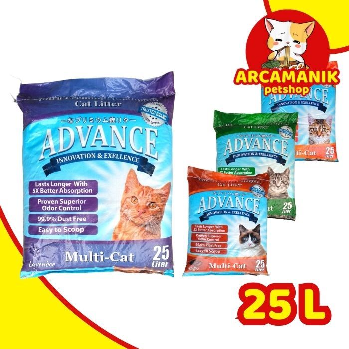 Jual Pasir Kucing Gumpal Wangi ADVANCE 25 liter | Shopee Indonesia