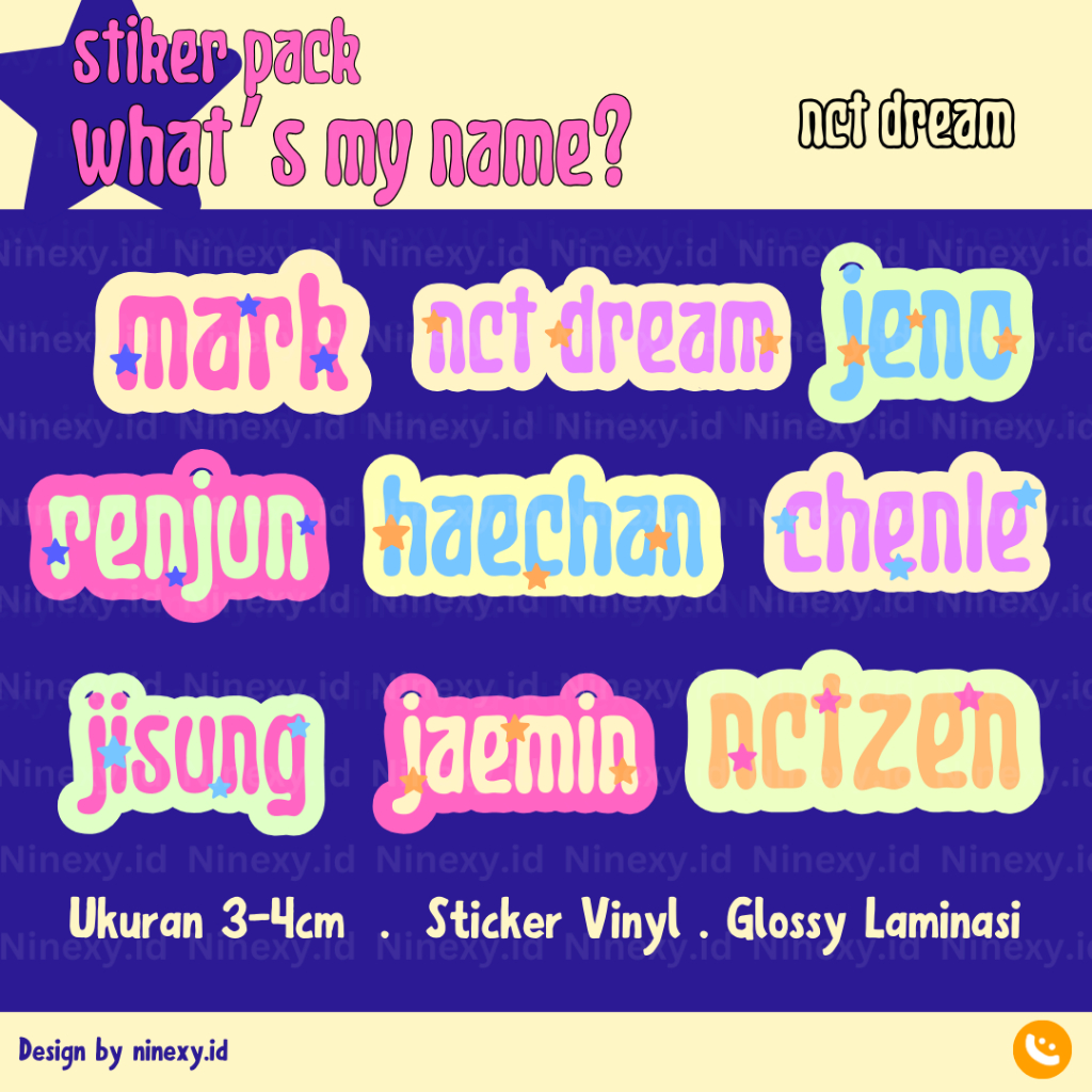 Jual Sticker name kpop bts nct dream nct 127 seventeen enhypen / stiker ...