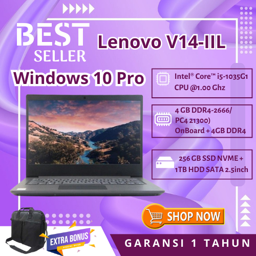 Jual LAPTOP LENOVO V14-IIL INTEL CORE I5-1035G1 SSD 256GB RAM 20GB WINDOWS 10 ORI 14" FHD ...