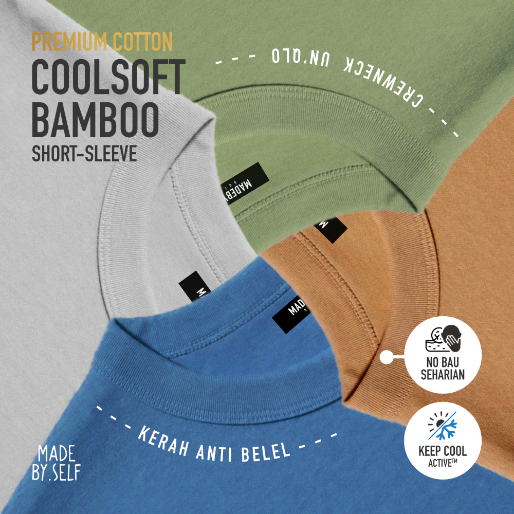 Jual Kaos Polos BAMBOO COOLSOFT COTTON CREW NECK Ringspun Katun Bambu ...