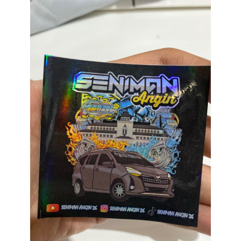 Jual stiker bis/bus stiker mobil seniman angin hologram | Shopee Indonesia