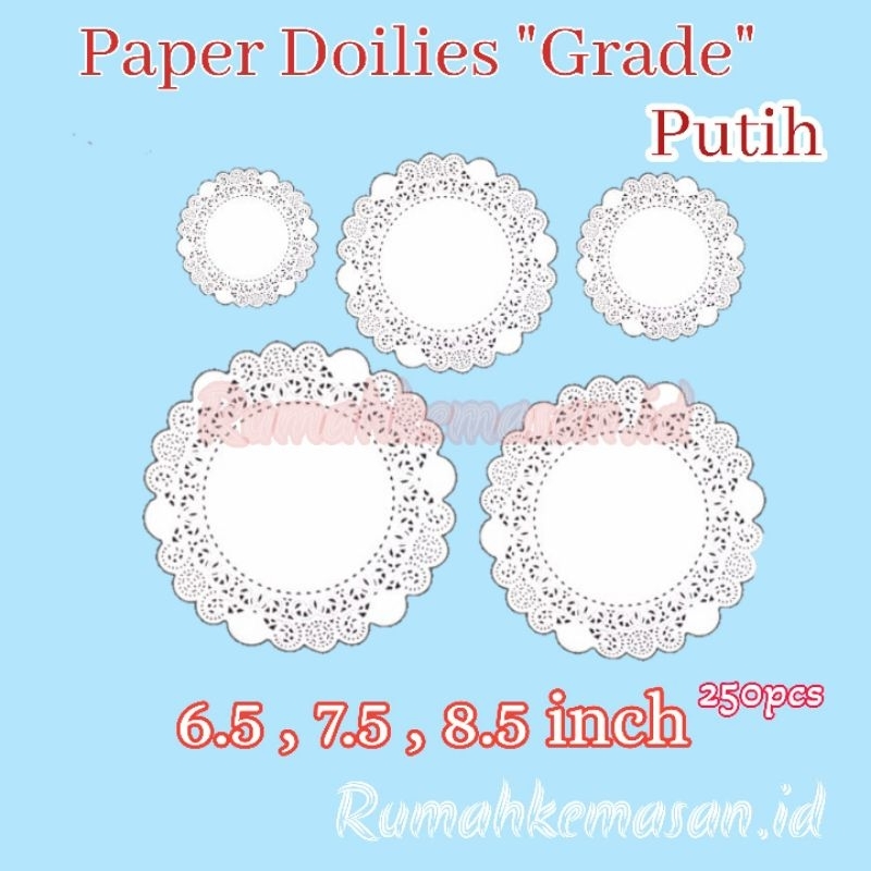 Jual Paper doilies / alas kertas tatakan putih 6,5 , 7,5 , 8,5 inch isi ...