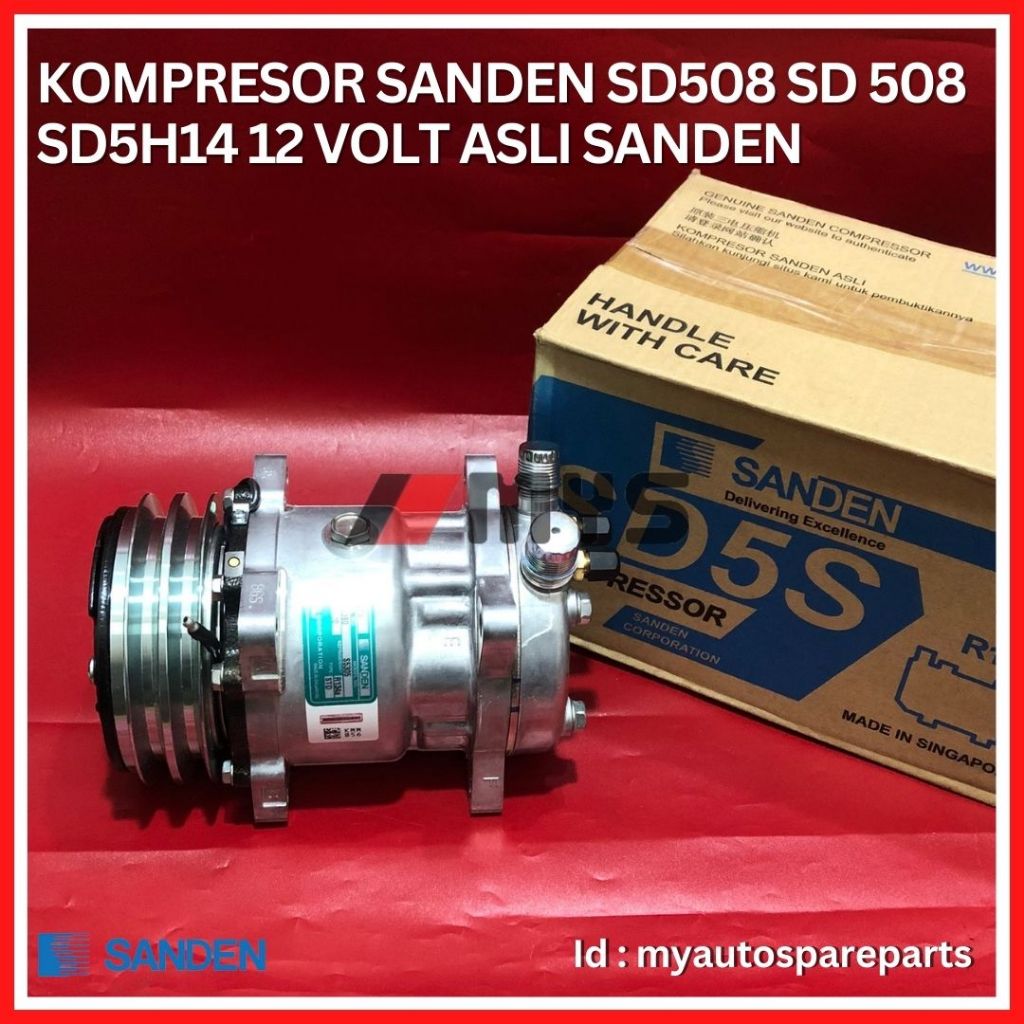 Jual COMPRESSOR AC Mobil Sanden SD508 SD 508 SD5H14 12VOLT 12V ...