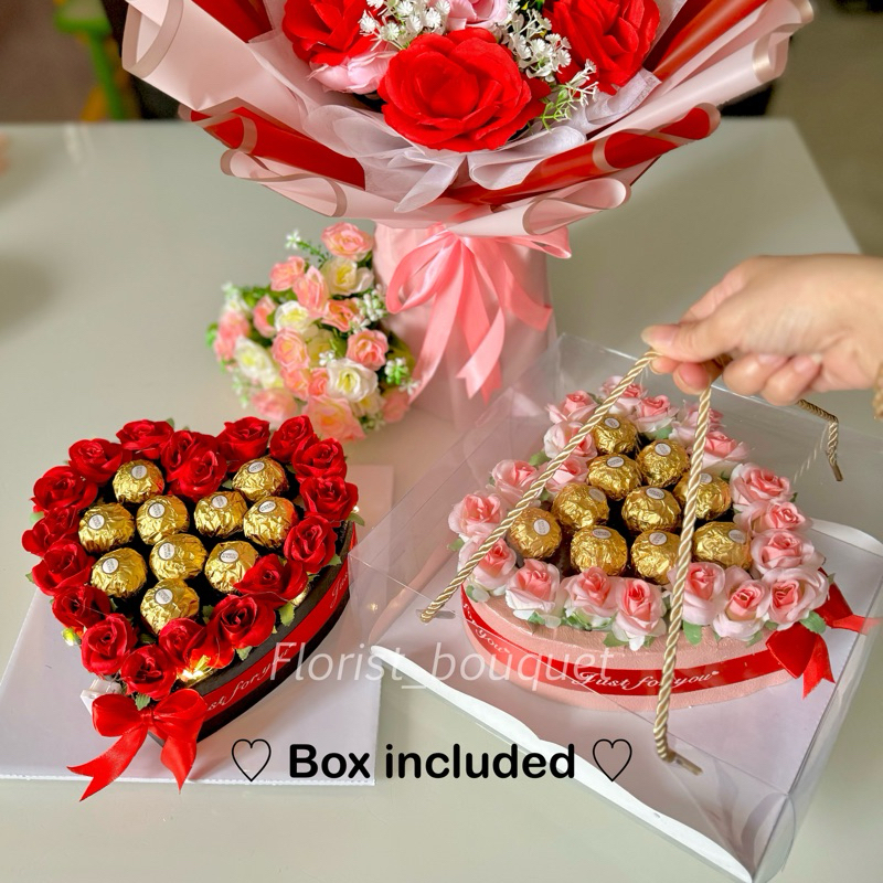 Jual (Ready Stok) Bloom Box Bunga Coklat Ferrero | bucket coklat | kado ...