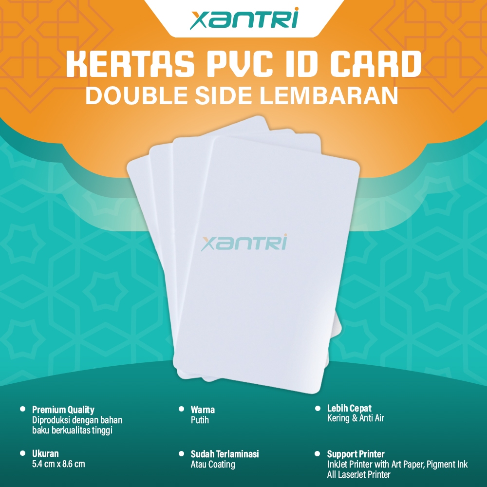 Jual Blank PVC Bahan ID Card Polos 5.4 X 8.6 Cm Double Side Printer ...