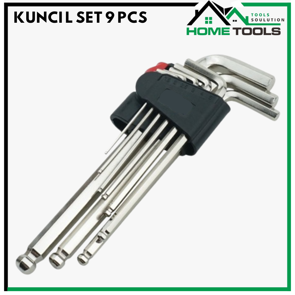 Jual Kunci L Set 9 pcs Hex Set Key 9Pc Ujung Bulat Hex Key Wrench Tools ...