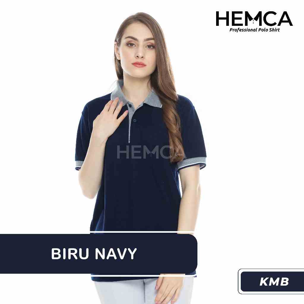 Jual Kaos Polo Kombinasi Biru Navy - Hemca Professional Polo Shirt / Kaos Kerah Kombinasi ...